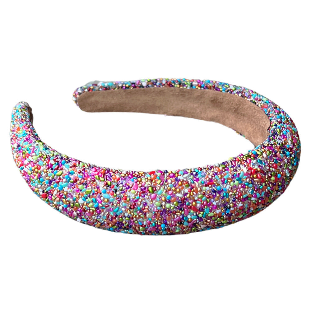 Traditional Headband - Rainbow Dots | Padded Ends | Satin Soft Fabric ...