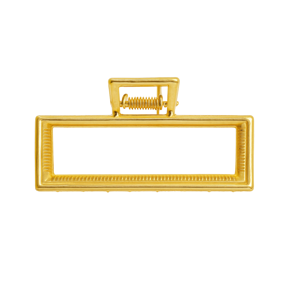 Medium Rectangle Claw Clip – Gold Metal – Headbands of Hope