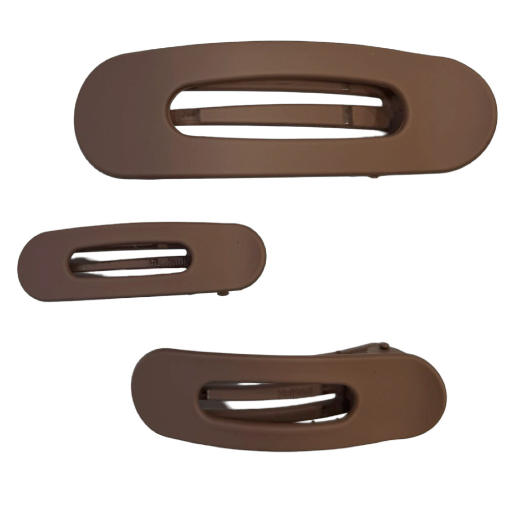 Mixed Size Flat Lay Clip Set - Brown – Headbands of Hope