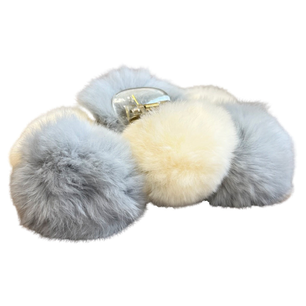 Fuzzy Checkered Grey Claw Clip - Unique Hair Accessory for Stand-Out ...