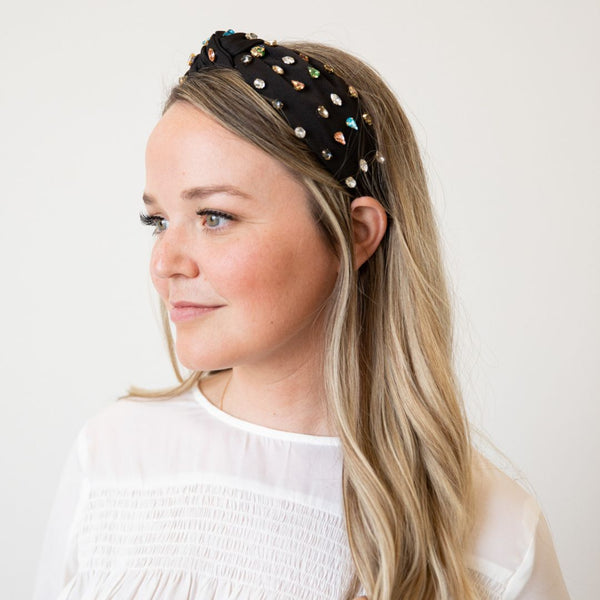 Traditional Knot Headband - Black Gem - Headbands of Hope