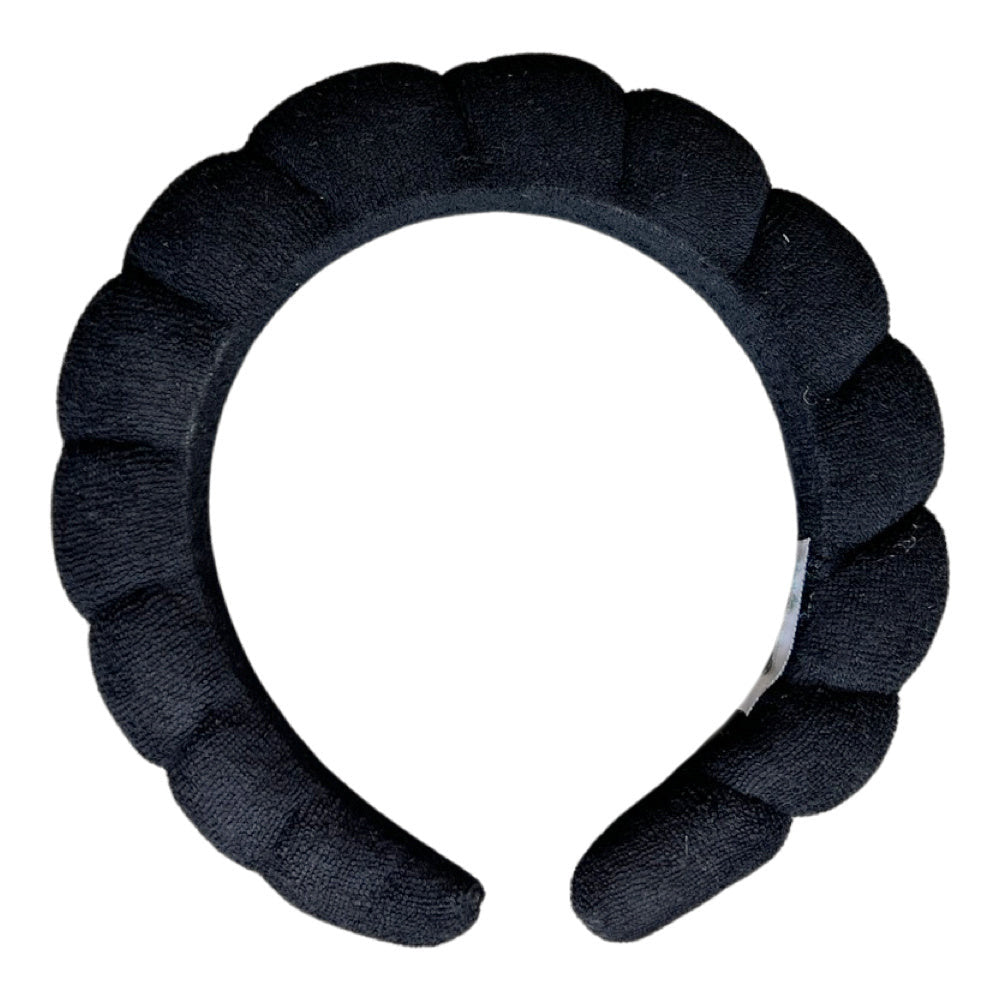 The Croissant Headband - Black | Satin Soft Fabric | Padded Ends ...